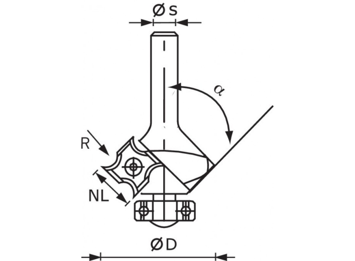 Фреза кромочная, скругляющая со сменными ножами Festool S8 HW R1,5 D28 ...